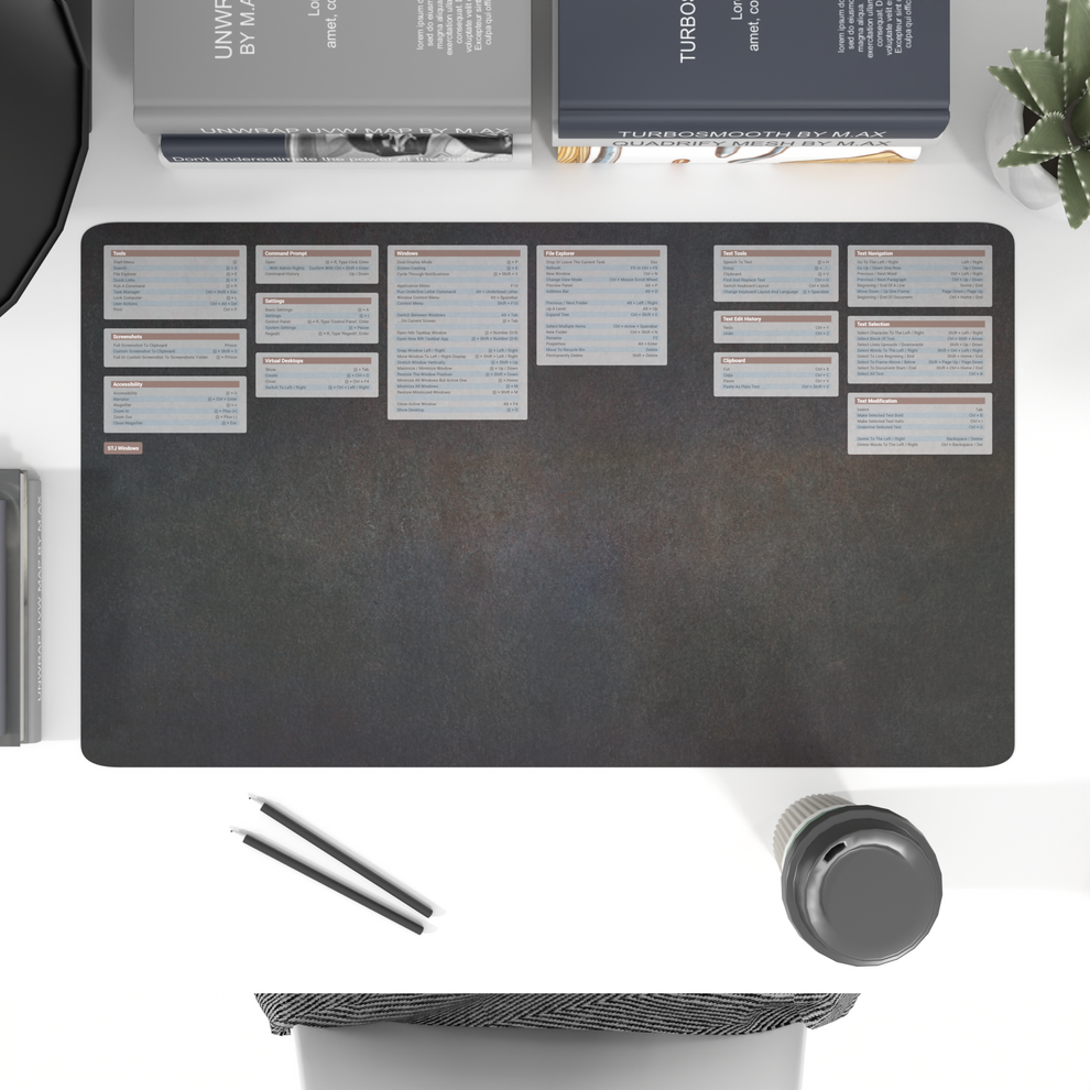 Windows 11/MacOS Keyboard Shortcuts Desk Mat - Shadow Ember – Summon ...
